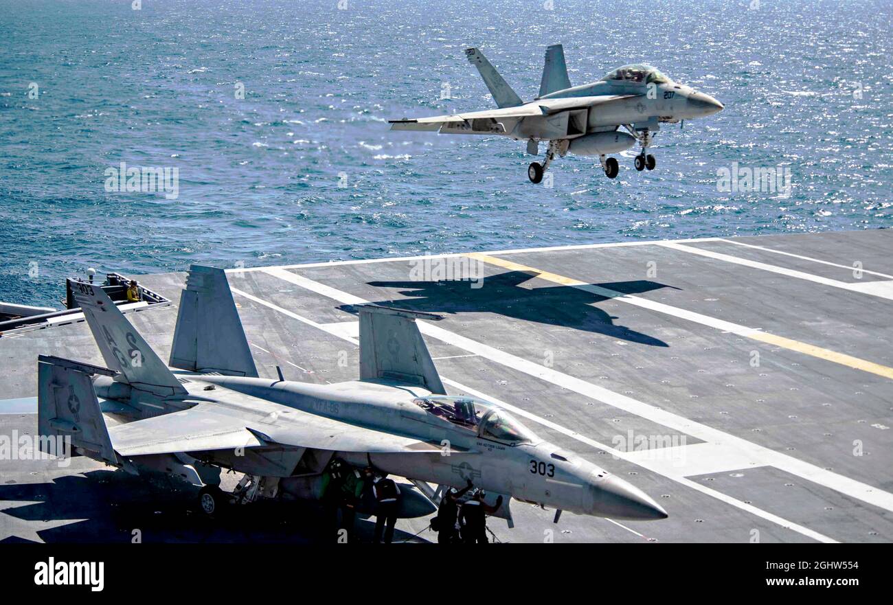 USS George Bush, United States. 06th Sep, 2021. A U.S. Navy F/A-18F ...