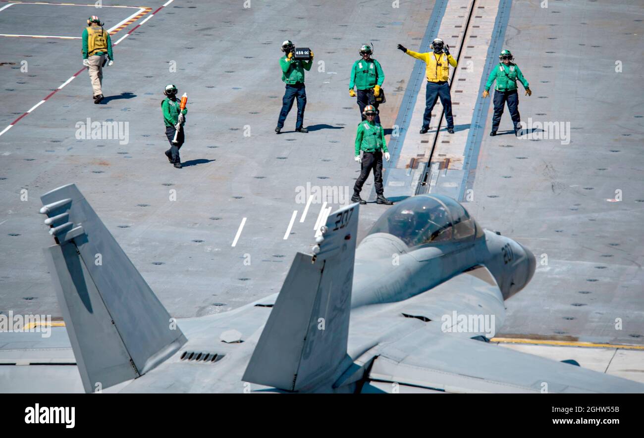 USS George Bush, United States. 06th Sep, 2021. U.S. Navy flight deck ...