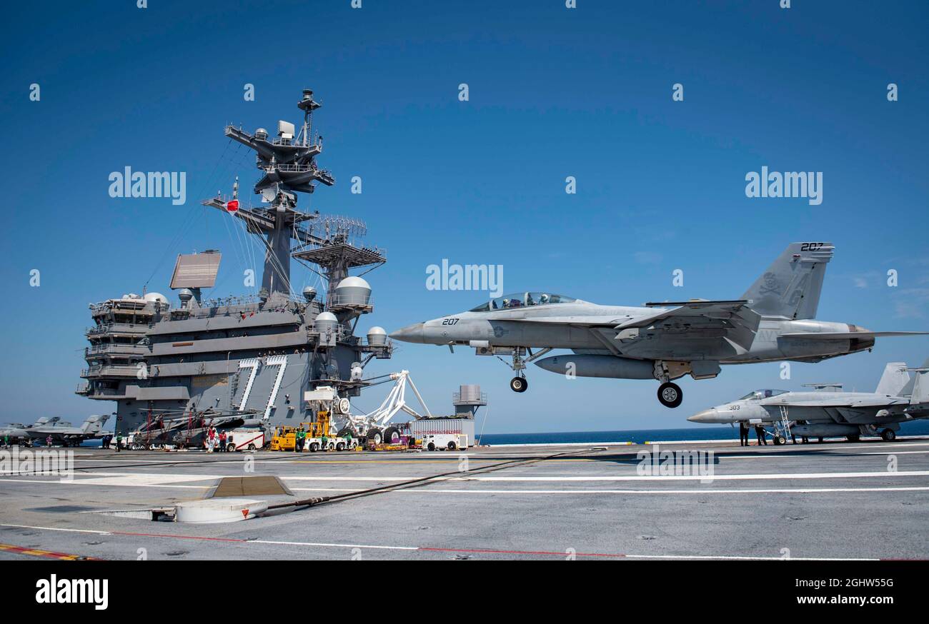 USS George Bush, United States. 06th Sep, 2021. A U.S. Navy F/A-18F ...