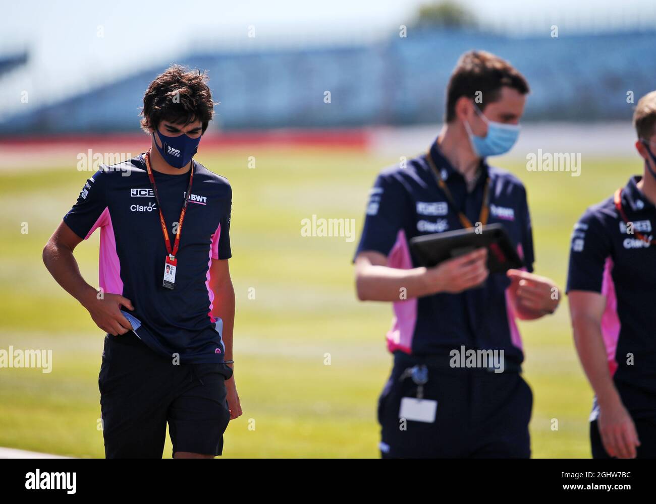 Lance Stroll (CDN) Racing Point F1 Team walks the circuit with the team ...