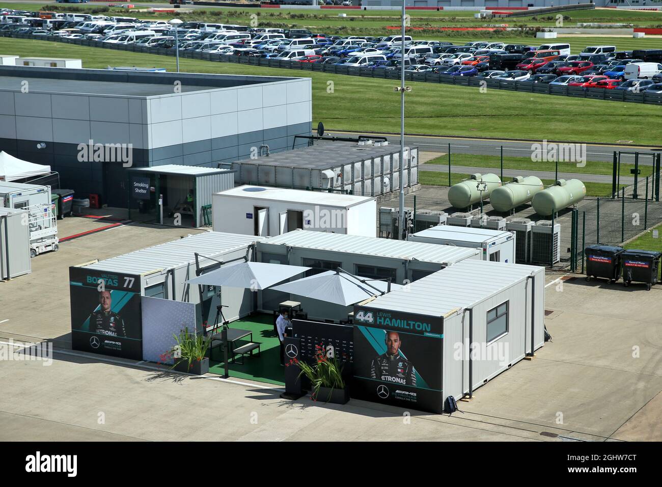 Paddock atmosphere - Mercedes AMG F1 cabins. 30.07.2020. Formula 1 ...