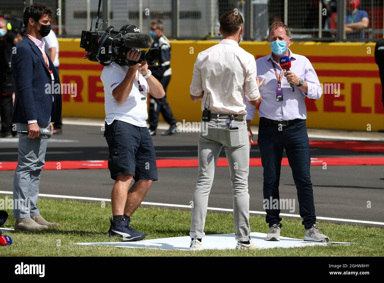 (L to R): Jenson Button (GBR) Sky Sports F1 Presenter and Martin ...