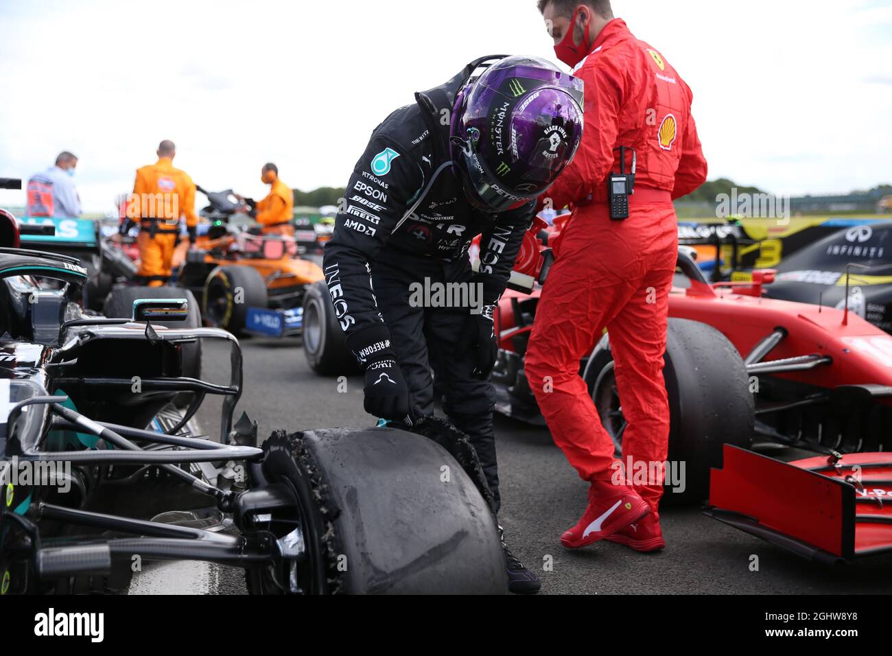 Mercedes amg f1 w11 a puncture hi-res stock photography and images - Alamy
