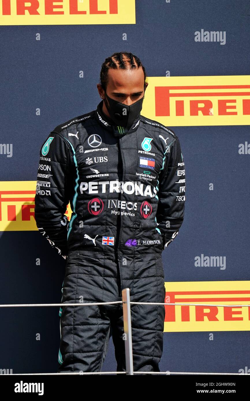 Race winner Lewis Hamilton (GBR) Mercedes AMG F1 celebrates in on the ...