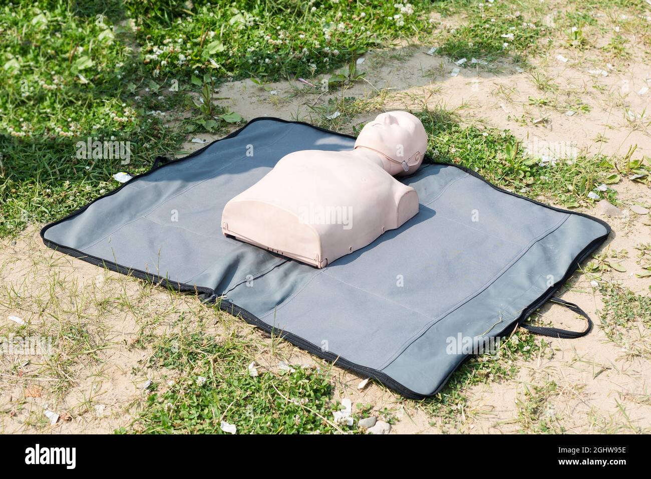 Simulators-dummies for first aid, practical exercises in nature Stock ...