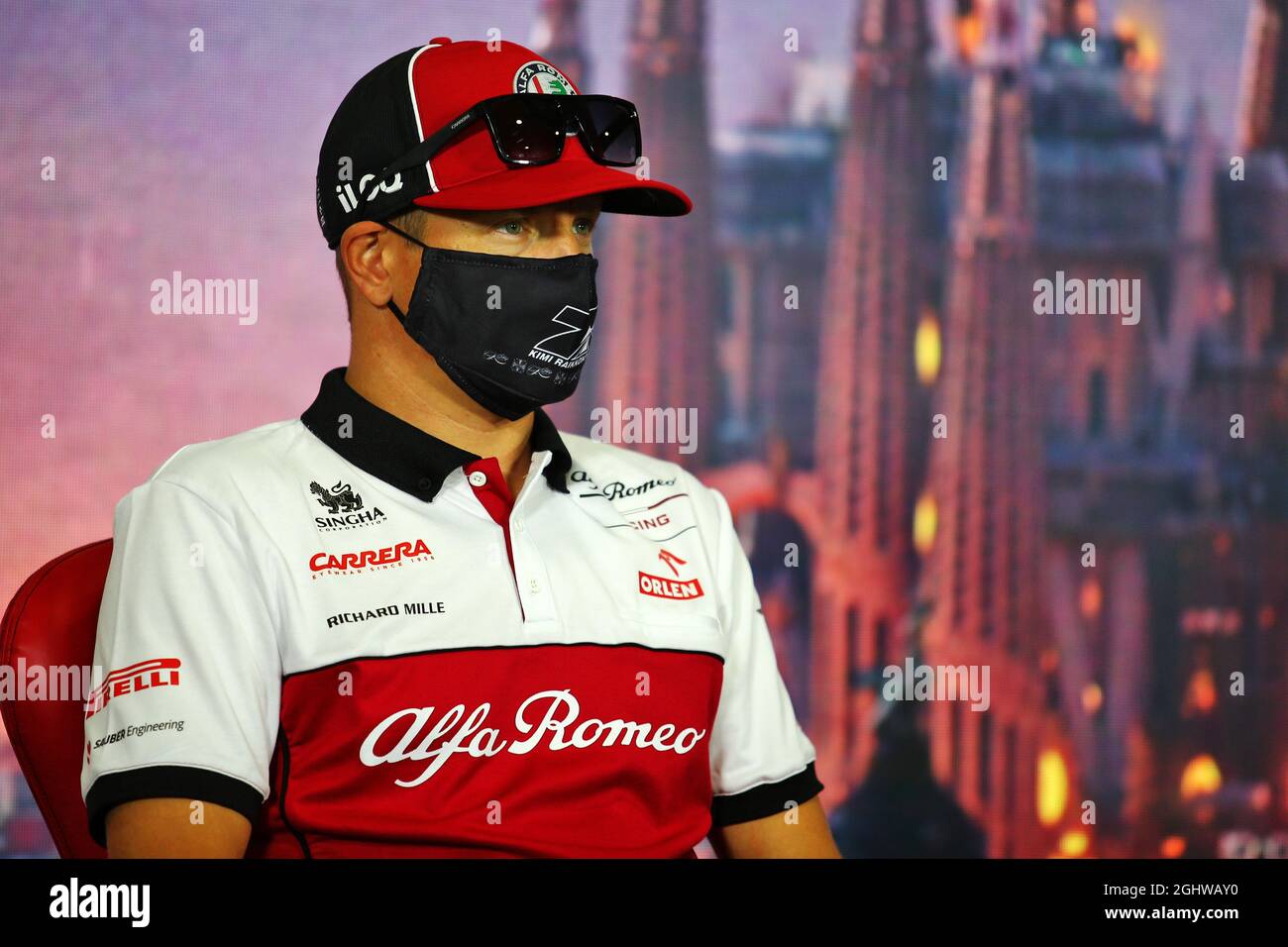 Kimi Raikkonen (FIN) Alfa Romeo Racing in the FIA Press Conference. 13. ...