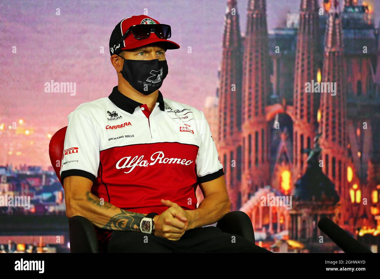 Kimi Raikkonen (FIN) Alfa Romeo Racing in the FIA Press Conference. 13. ...