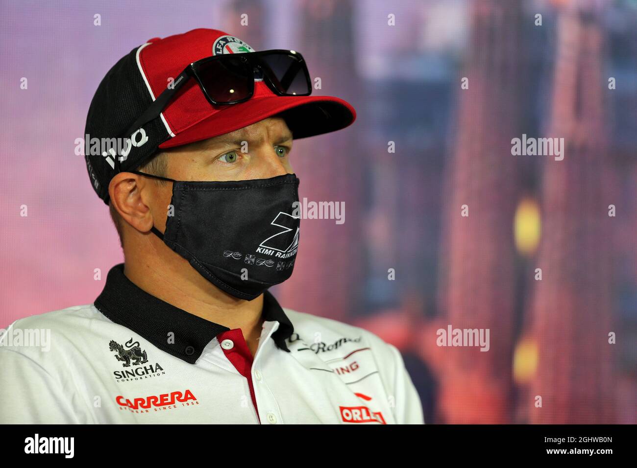 Kimi Raikkonen (FIN) Alfa Romeo Racing in the FIA Press Conference. 13. ...
