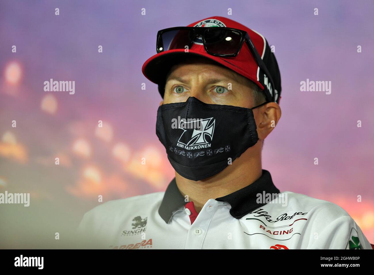 Kimi Raikkonen (FIN) Alfa Romeo Racing in the FIA Press Conference. 13. ...