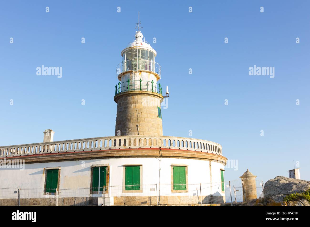 Corrubedo lighthouse in the Atlantic Ocean, Galicia, Spain. Lighthouse ...