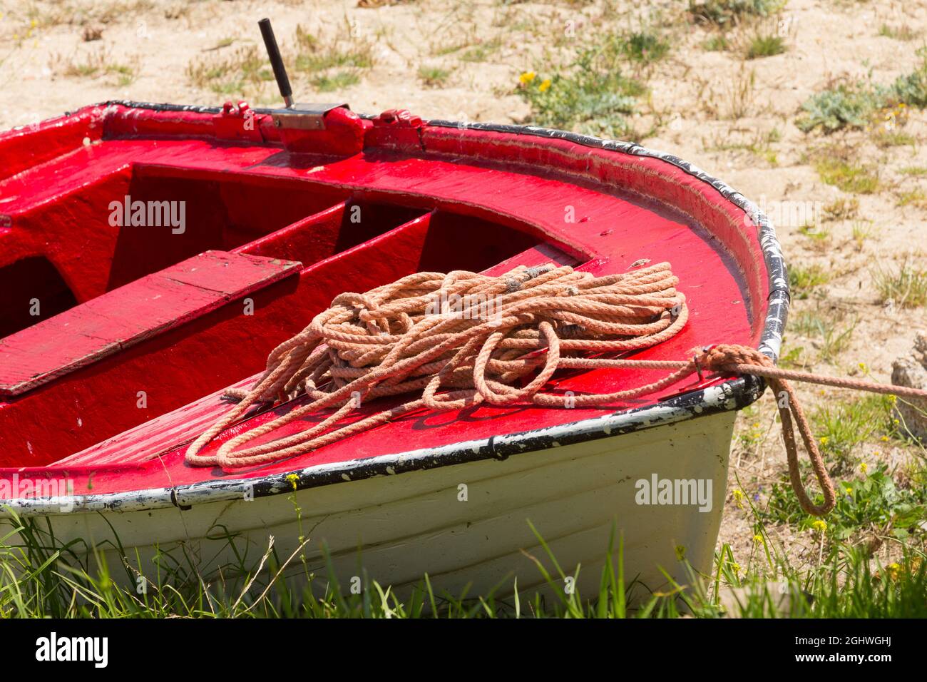 Classic wooden and antique fishing boats. Rowing boats without motor ...