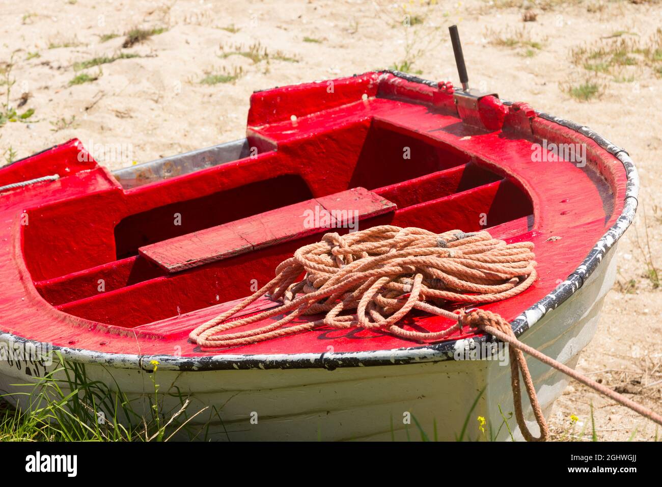 Classic wooden and antique fishing boats. Rowing boats without motor ...