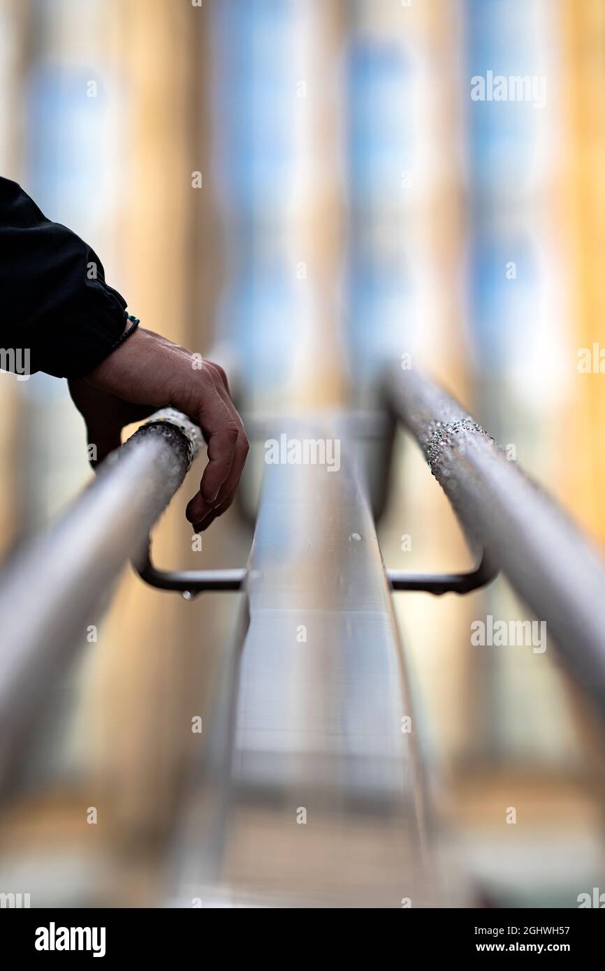 Hand rail climb hi-res stock photography and images - Alamy