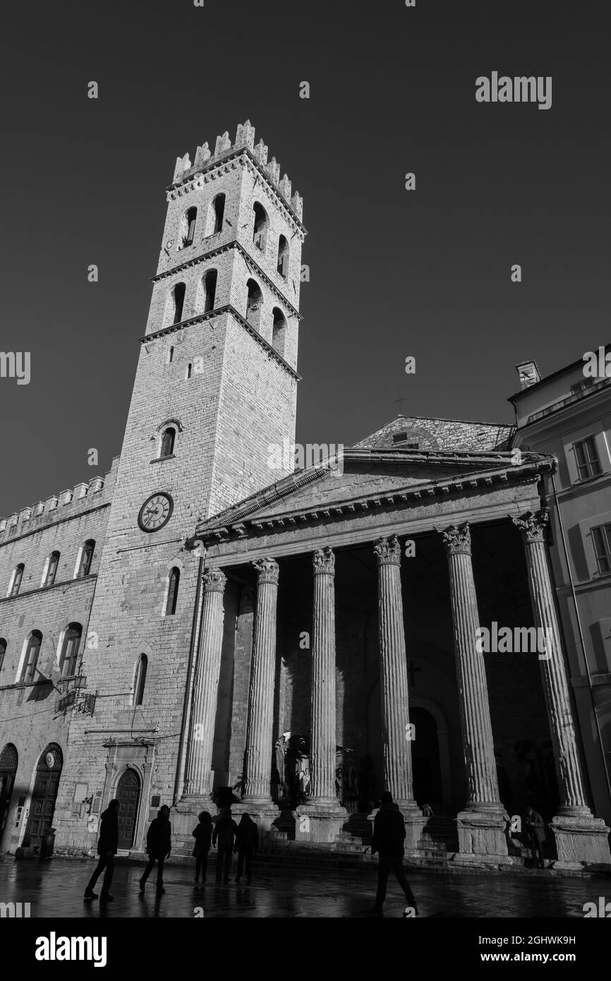 Assisi, Perugia, Umbria, church of Santa Maria sopra Minerva. View of ...