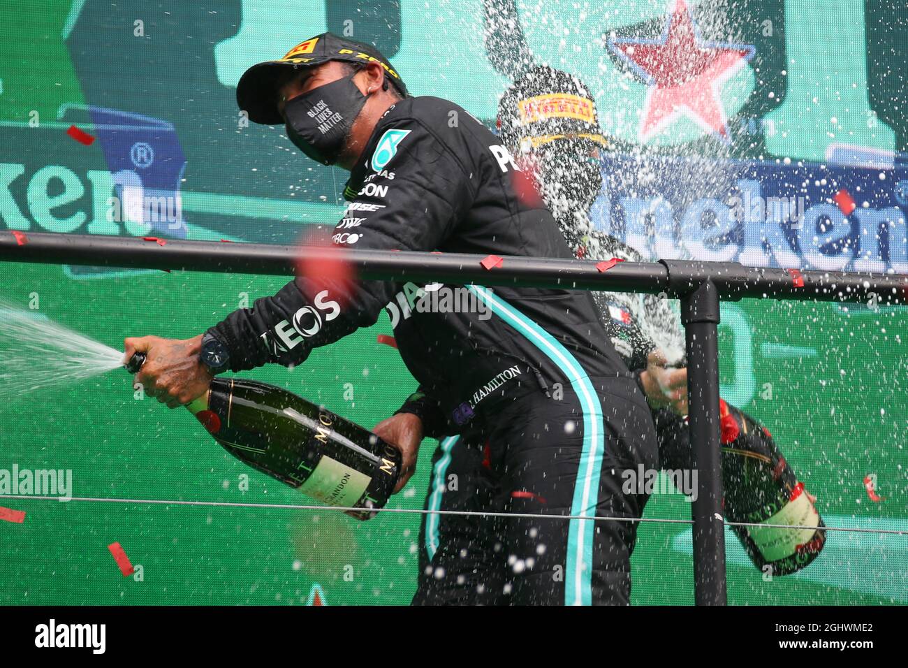 Mercedes amg f1 on podium team mate lewis hamilton hi-res stock ...