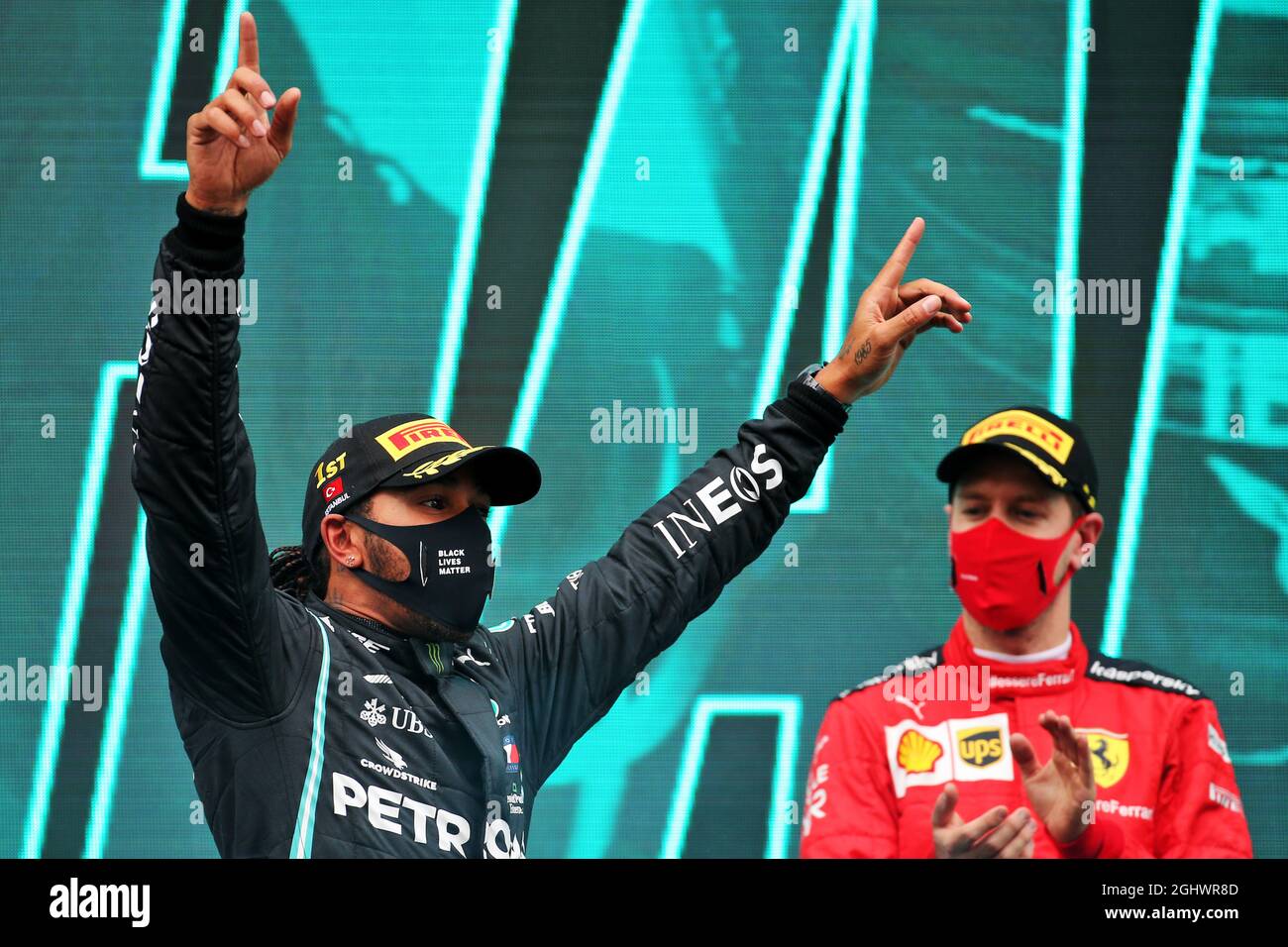 Mercedes amg f1 race winner world champion lewis hamilton hi-res stock ...