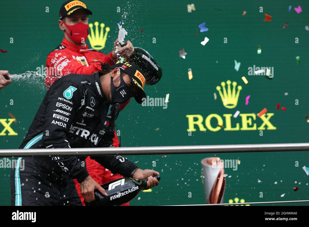 Mercedes amg f1 race winner world champion lewis hamilton hi-res stock ...