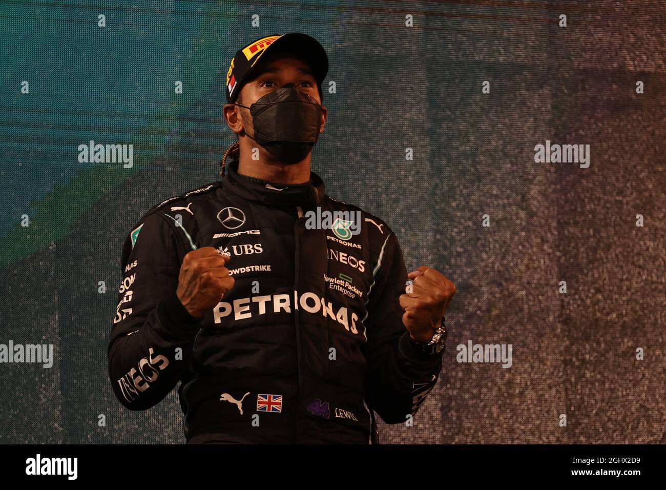 Race winner Lewis Hamilton (GBR) Mercedes AMG F1 celebrates on the ...