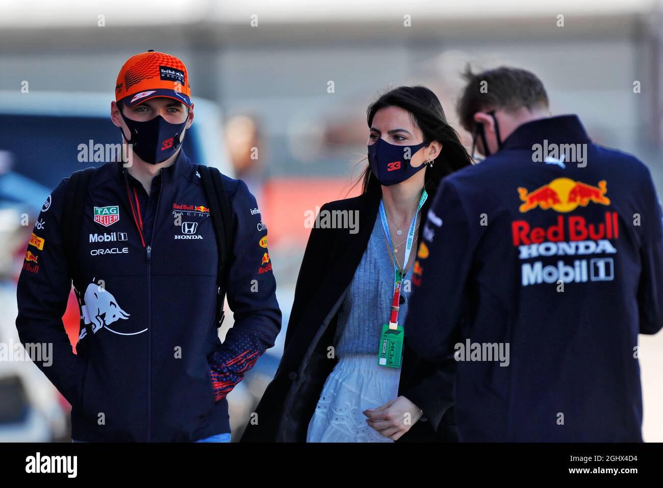 Max Verstappen (NLD) Red Bull Racing with his girlfriend Kelly Piquet ...