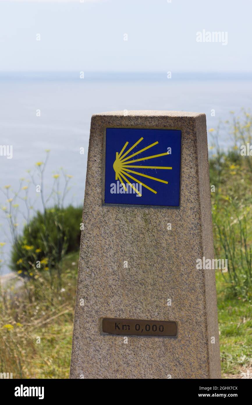 Sign that pilgrims follow and that marks the Way of St. James Stock ...