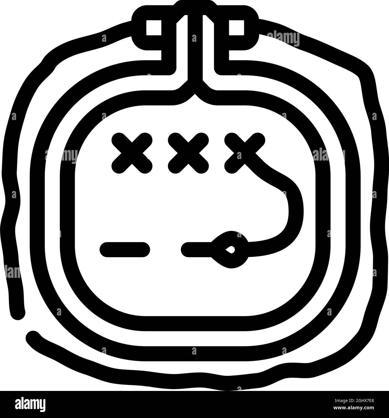 embroidery craft work line icon vector illustration Stock Vector Image ...