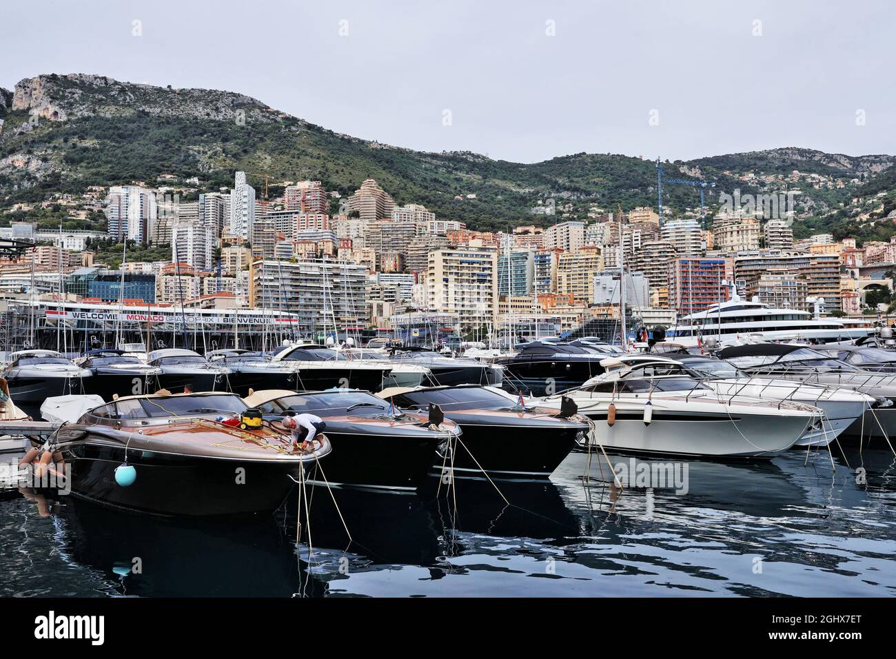 Boats in the scenic Monaco Harbour. 19.05.2021. Formula 1 World ...