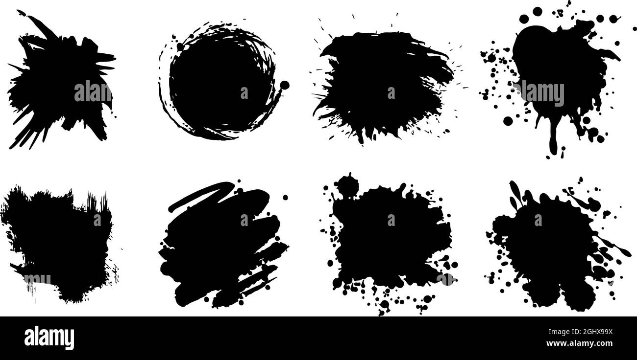 Set black paint ink Stock Vector Images - Alamy