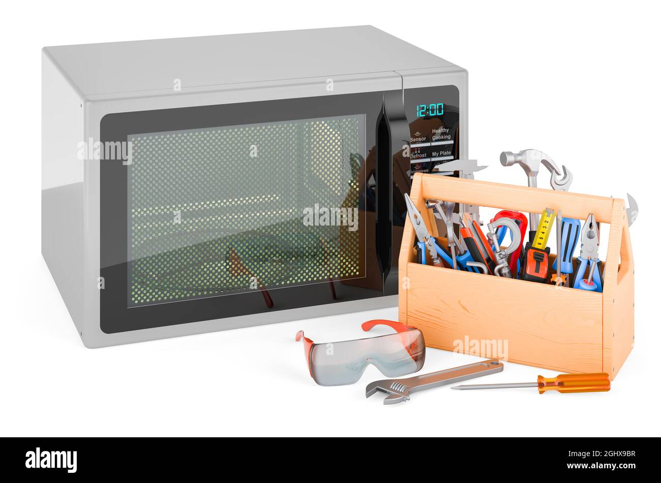 Microwave oven with toolbox. Service and repair of microwave oven ...