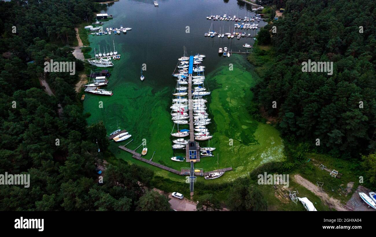 Aerial view of many ships and boats at the harbor Stock Photo - Alamy