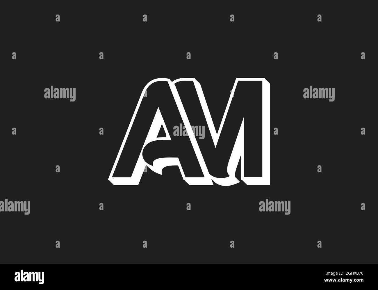 this is a creative letter AM logo icon design Stock Vector Image & Art ...