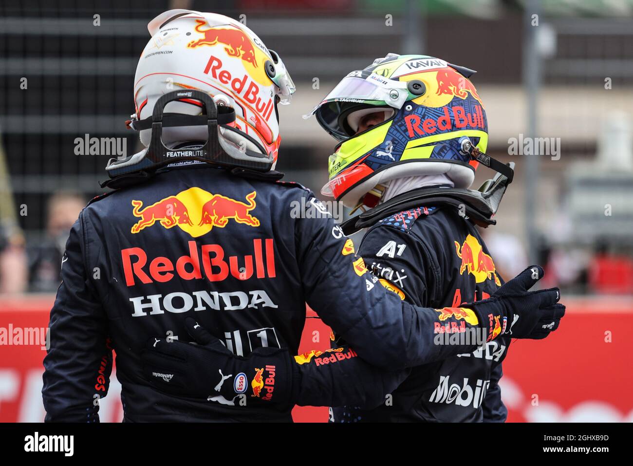 Red bull racing celebrates team mate max verstappen hi-res stock ...