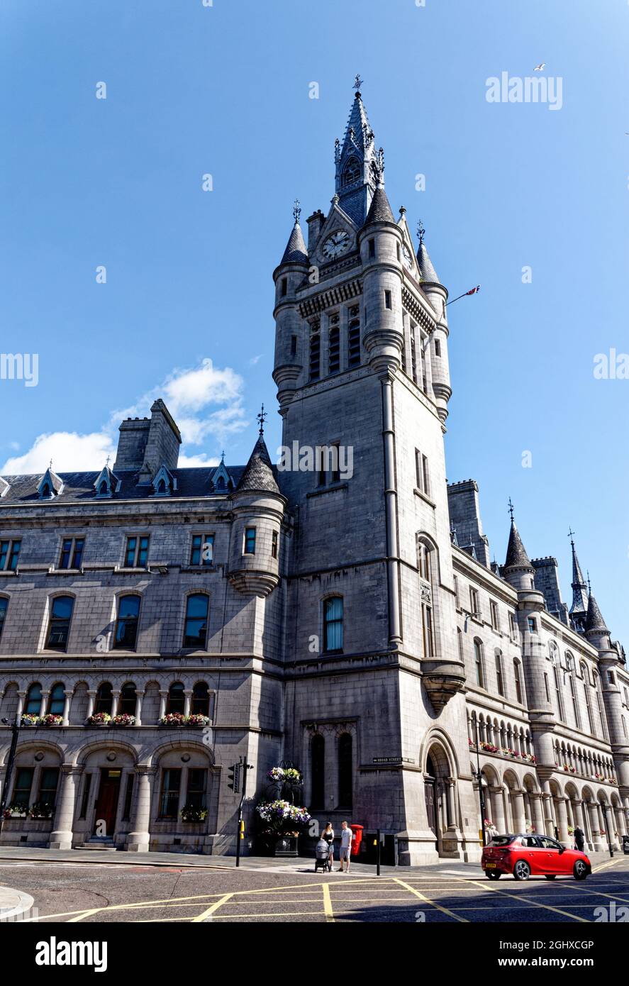 Union Street in the city center, Aberdeen, Scotland, UK. 17th of July ...