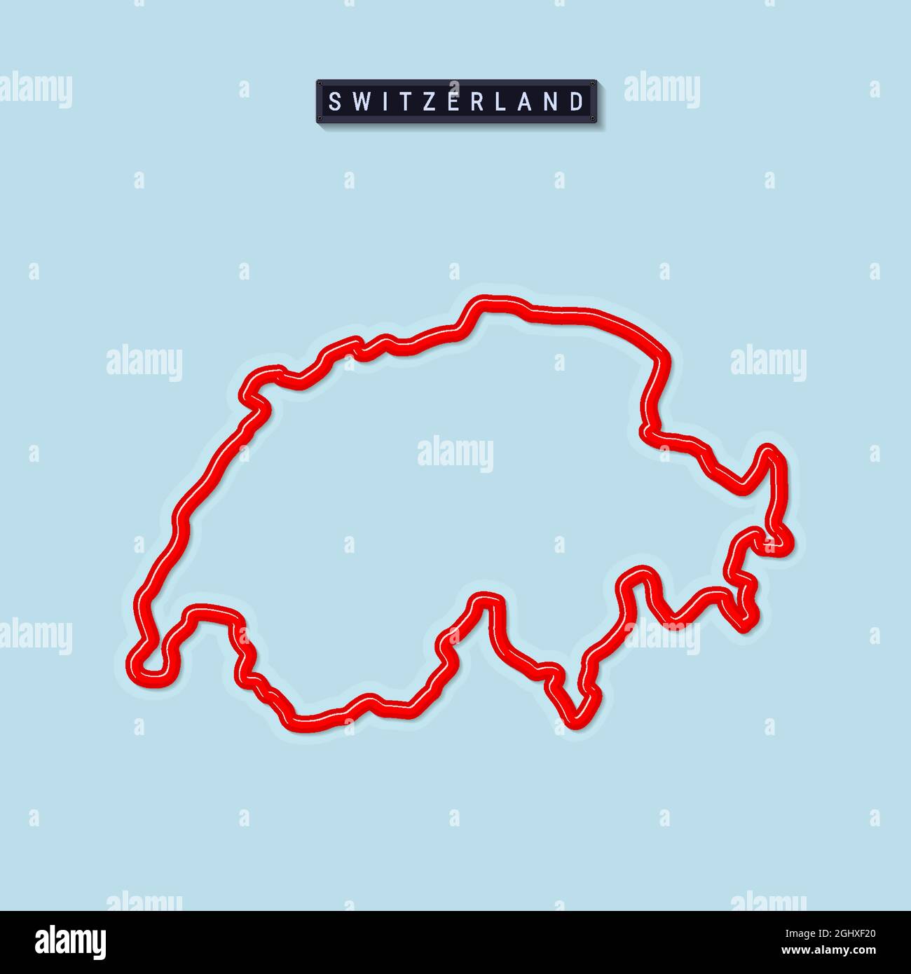 Switzerland detailed silhouette map Stock Vector Images - Alamy