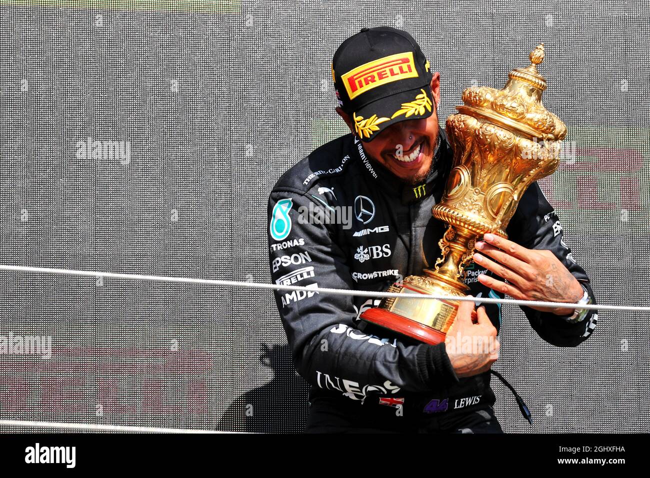 Race winner Lewis Hamilton (GBR) Mercedes AMG F1 celebrates on the ...