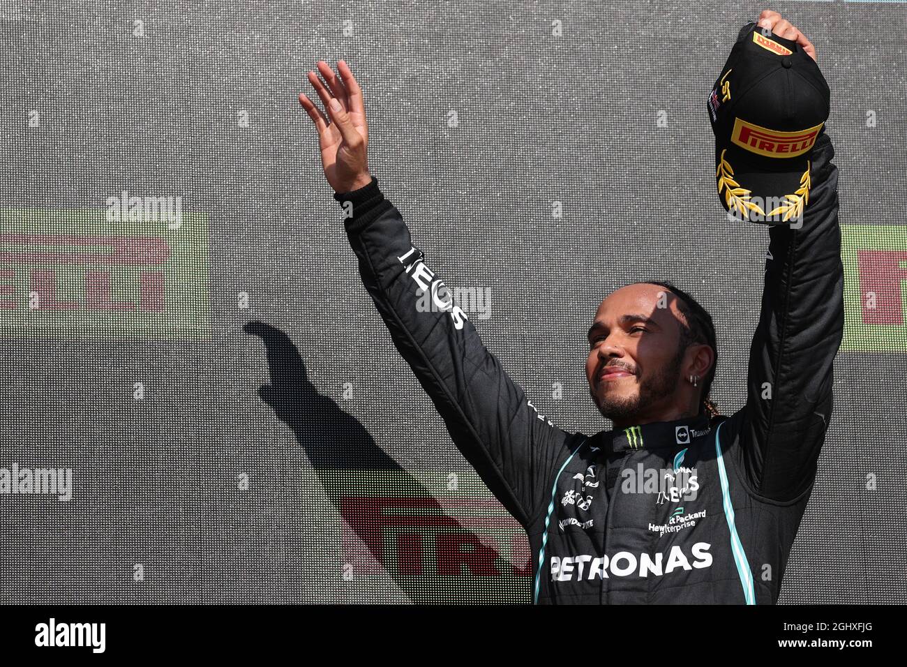 Race winner Lewis Hamilton (GBR) Mercedes AMG F1 celebrates on the ...