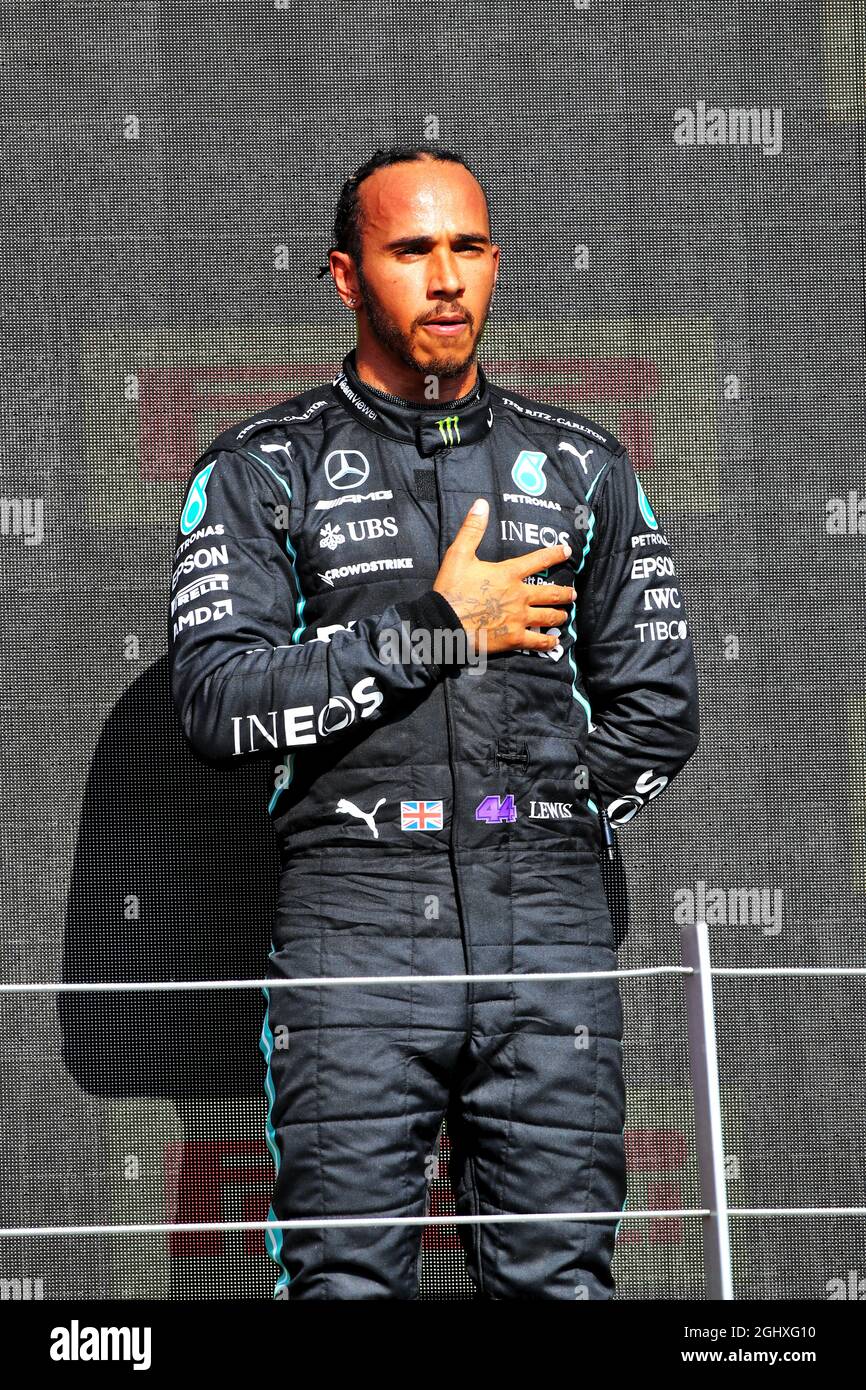 Race winner Lewis Hamilton (GBR) Mercedes AMG F1 celebrates on the ...