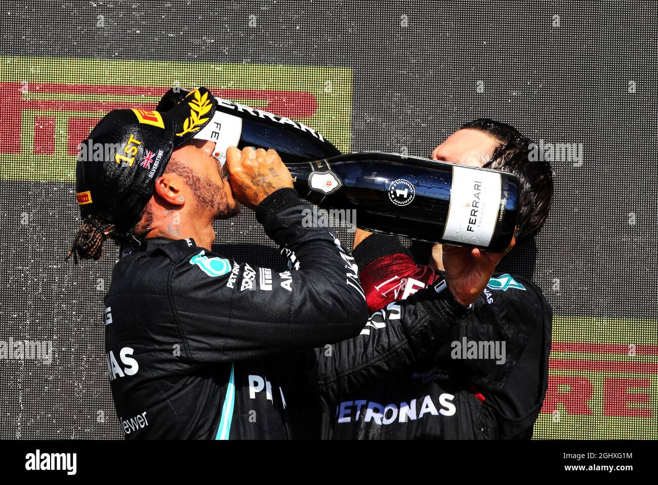 Race winner Lewis Hamilton (GBR) Mercedes AMG F1 celebrates on the ...