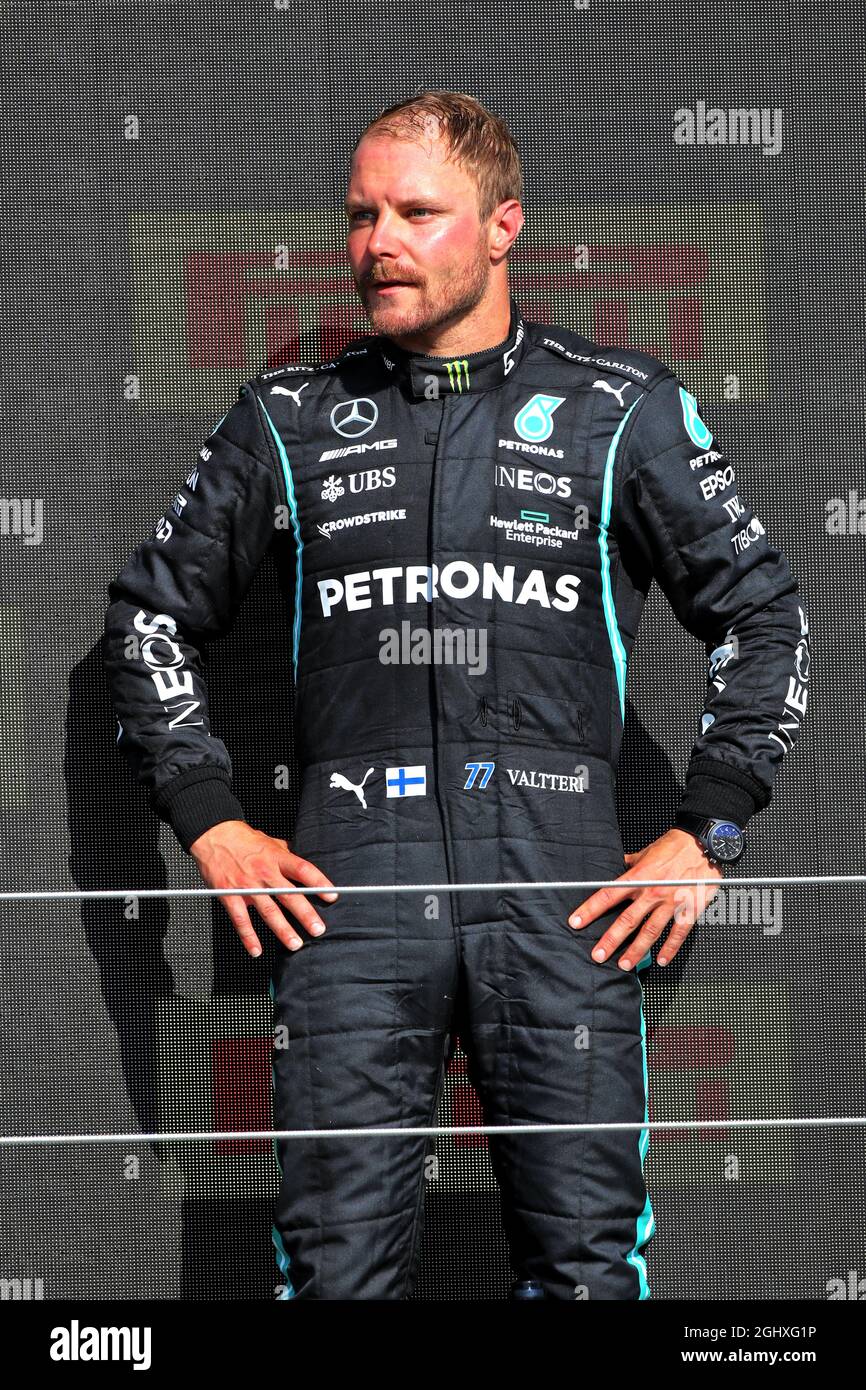 Valtteri Bottas (FIN) Mercedes AMG F1 on the podium. 18.07.2021 ...