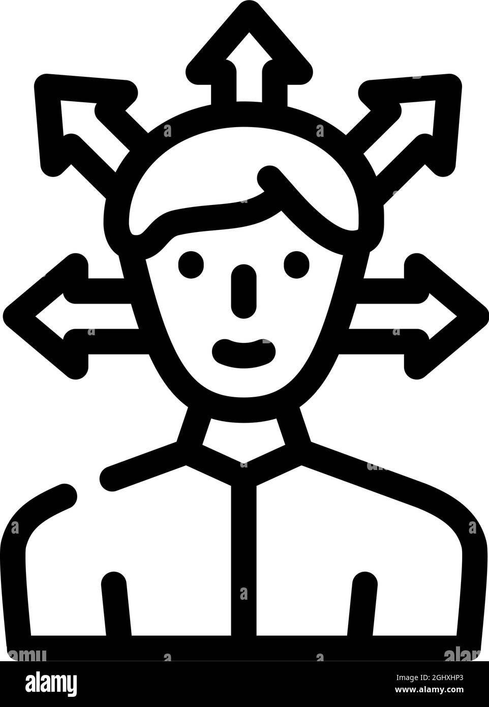 choice of direction man line icon vector illustration Stock Vector ...