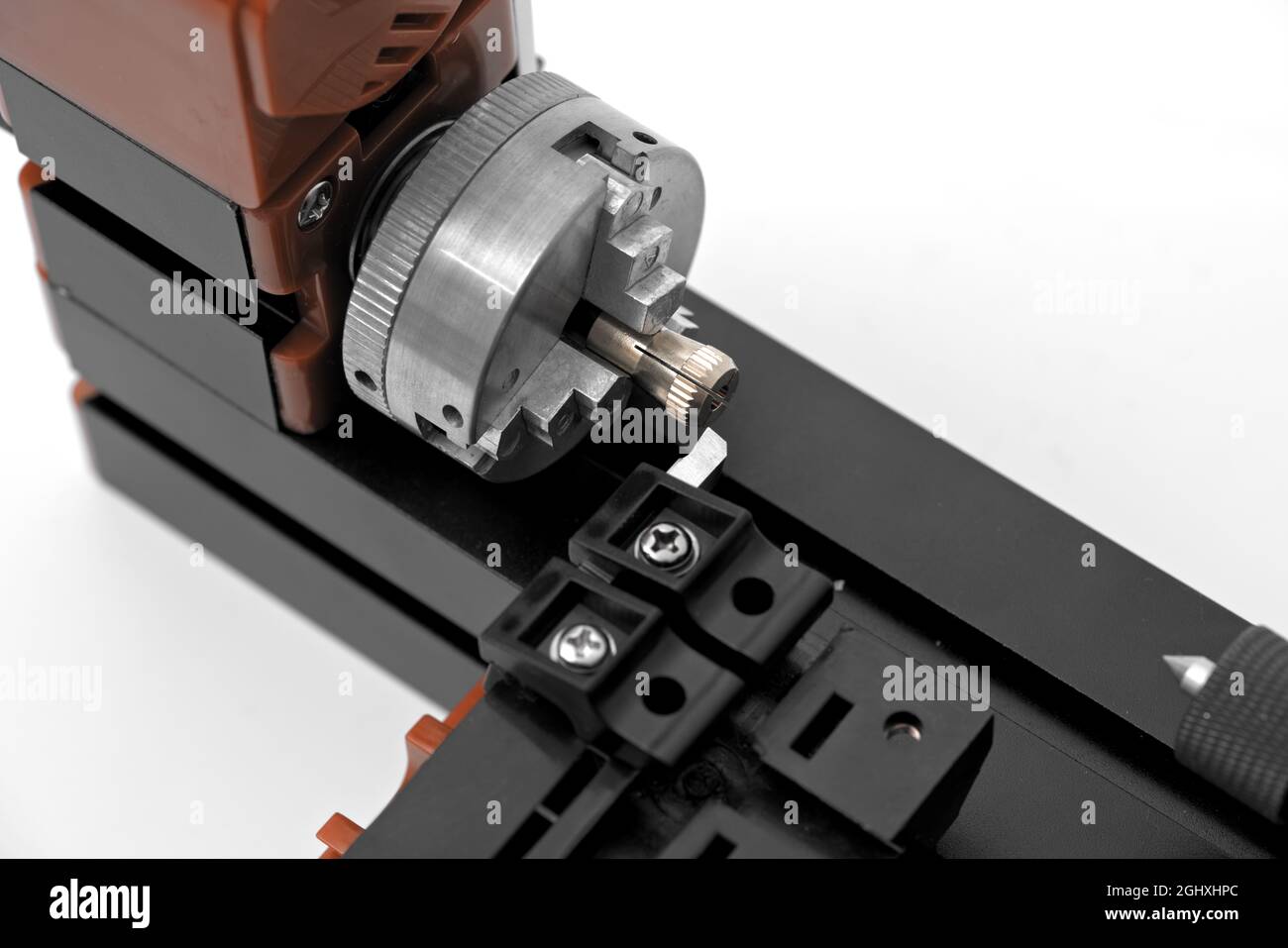 Small diy turning lathe machine for education and hobby Stock Photo - Alamy