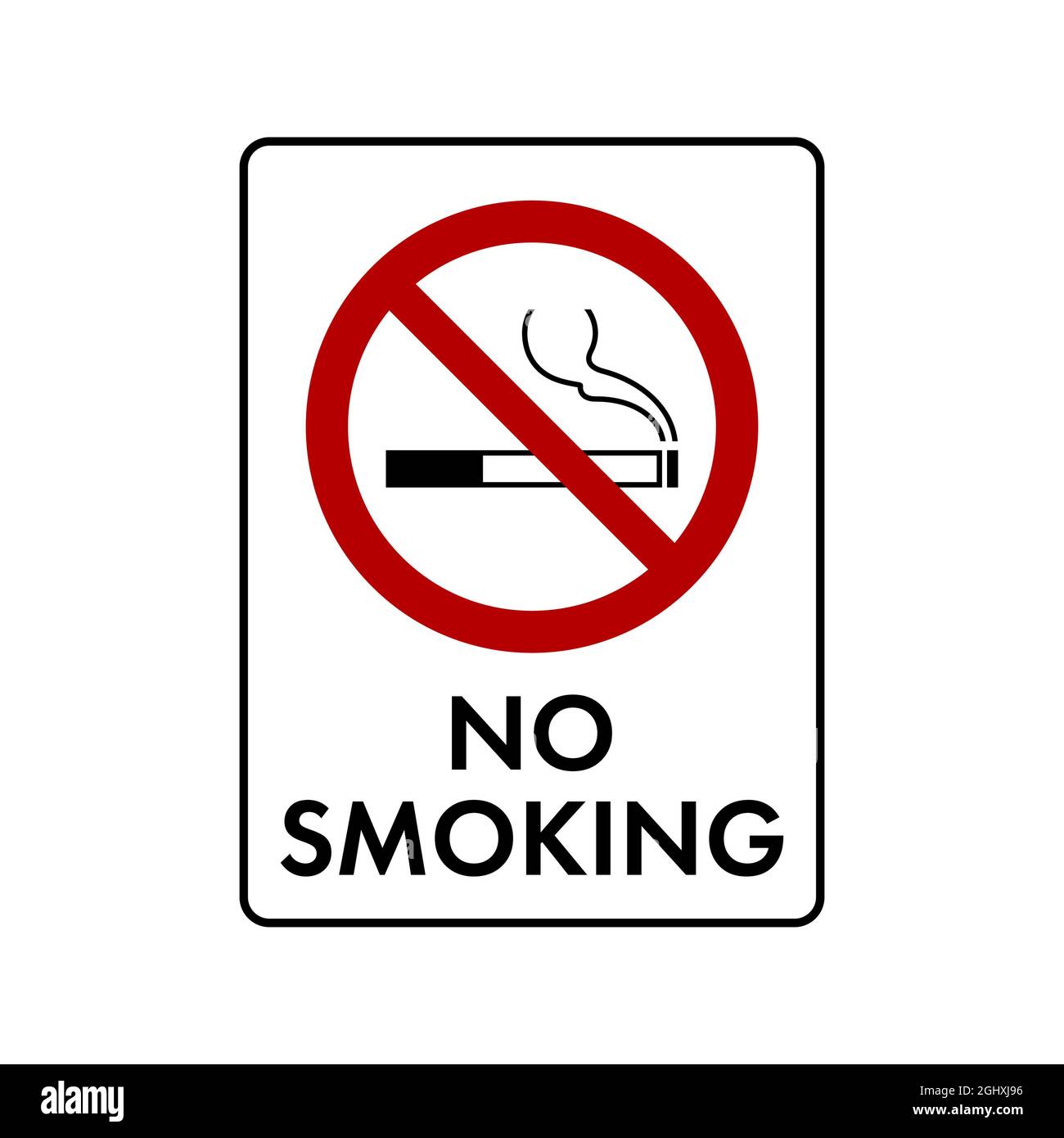 No smoking cigarette prohibition sign. No symbol, do not sign, circle ...