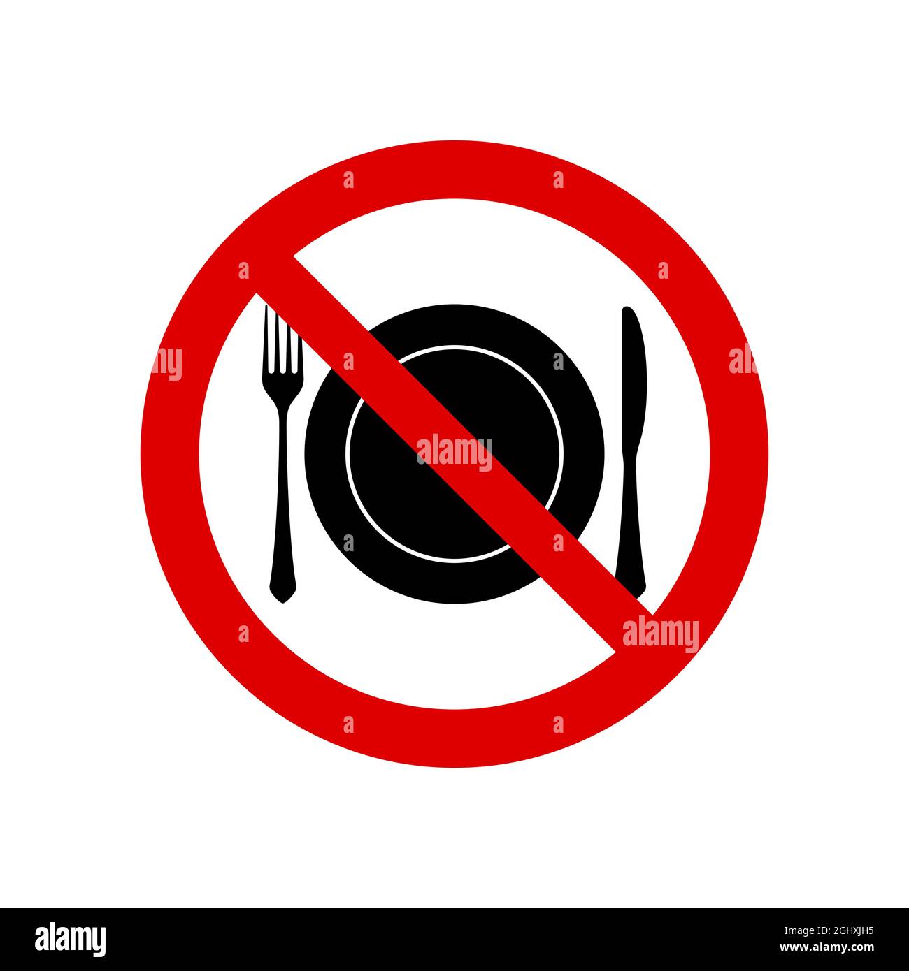 No food allowed prohibition sign. No symbol, do not sign, circle ...