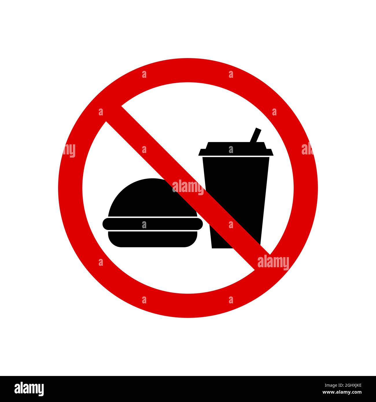 No food allowed prohibition sign. No symbol, do not sign, circle ...