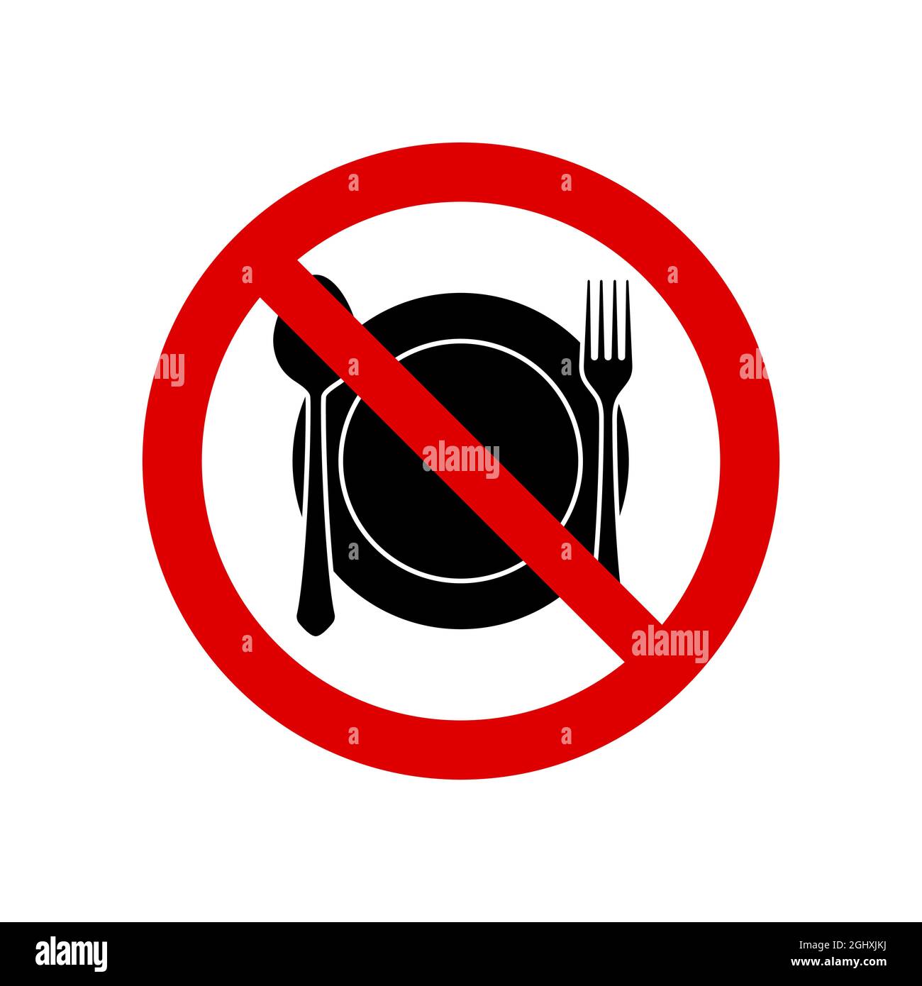 No food allowed prohibition sign. No symbol, do not sign, circle ...