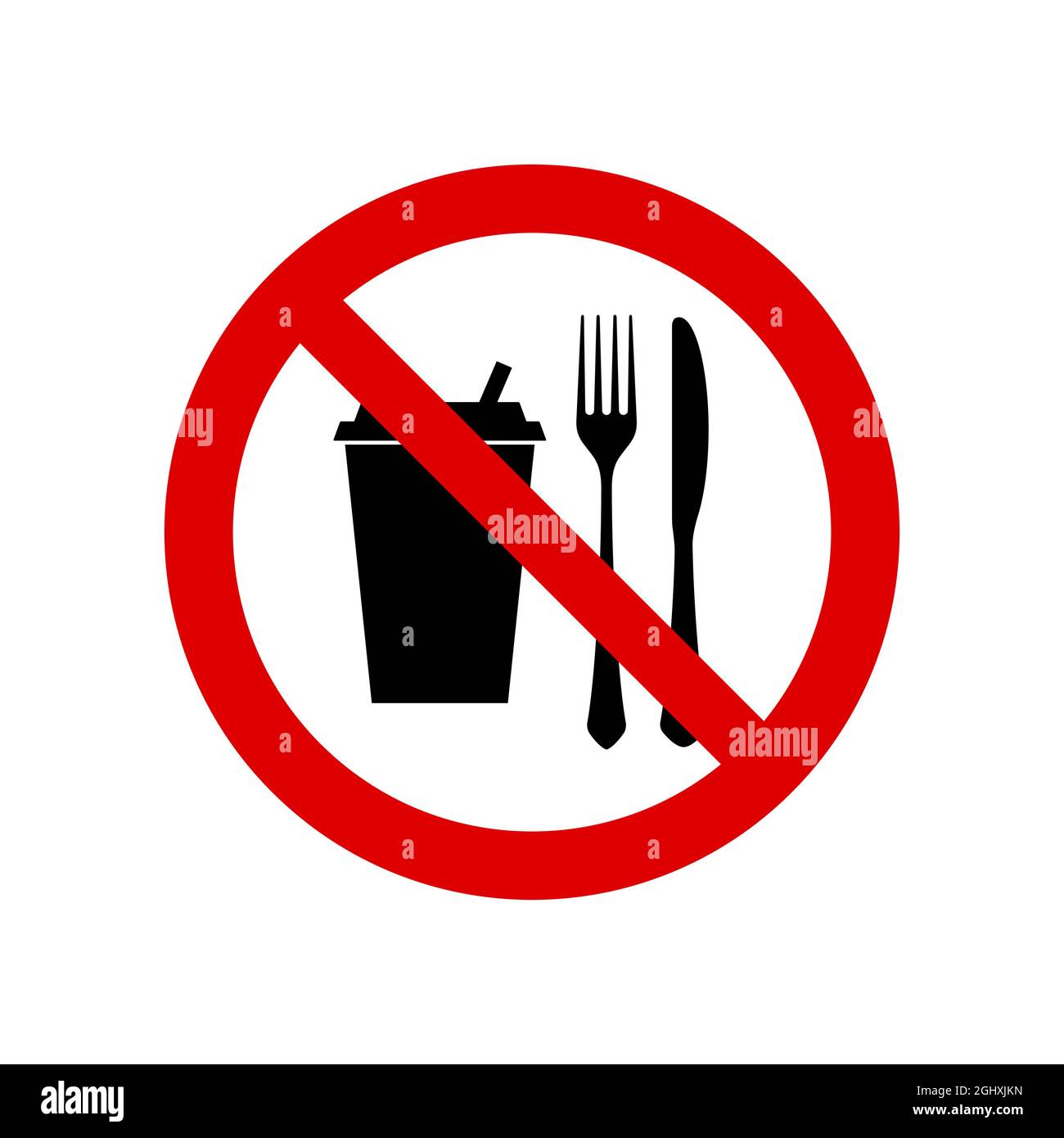 No food allowed prohibition sign. No symbol, do not sign, circle ...