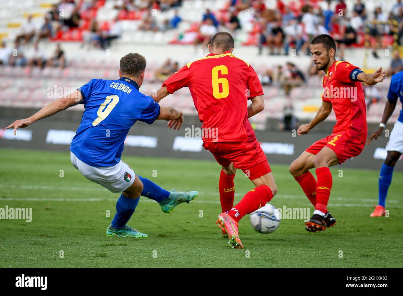 Lorenzo Colombo (Italy) scores a goal 1-0 during Under 21 - UEFA Euro ...