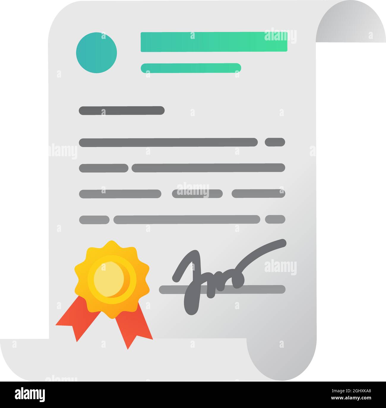 Contract form icon vector paper document on white Stock Vector Image ...
