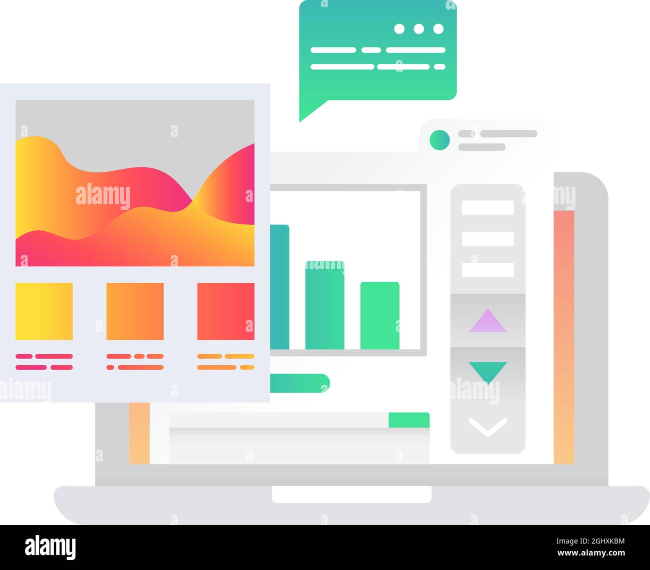 Work project task in chart and graph vector icon Stock Vector Image ...