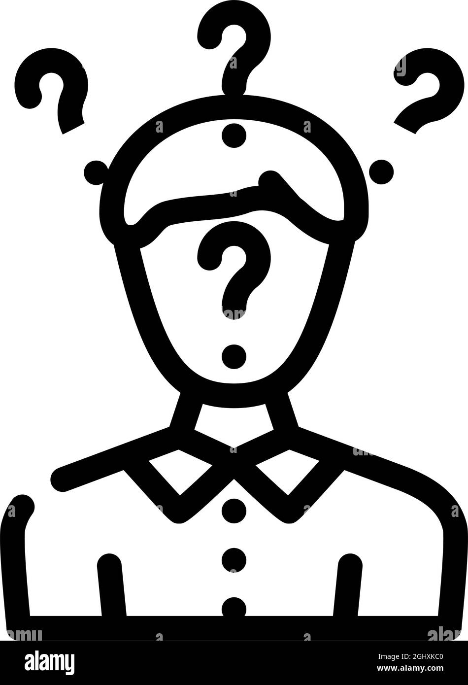 searching answers male line icon vector illustration Stock Vector Image ...
