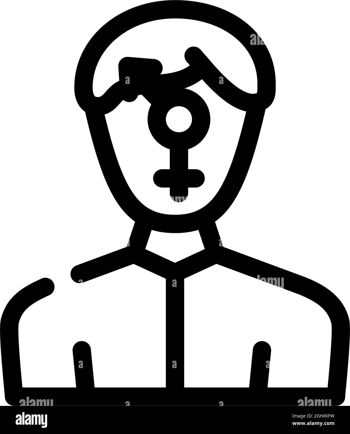 gender change man line icon vector illustration Stock Vector Image ...